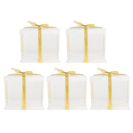 5pcs Transparent Birthday Cake Box Cake Packaging Boxes Cake Storage ...