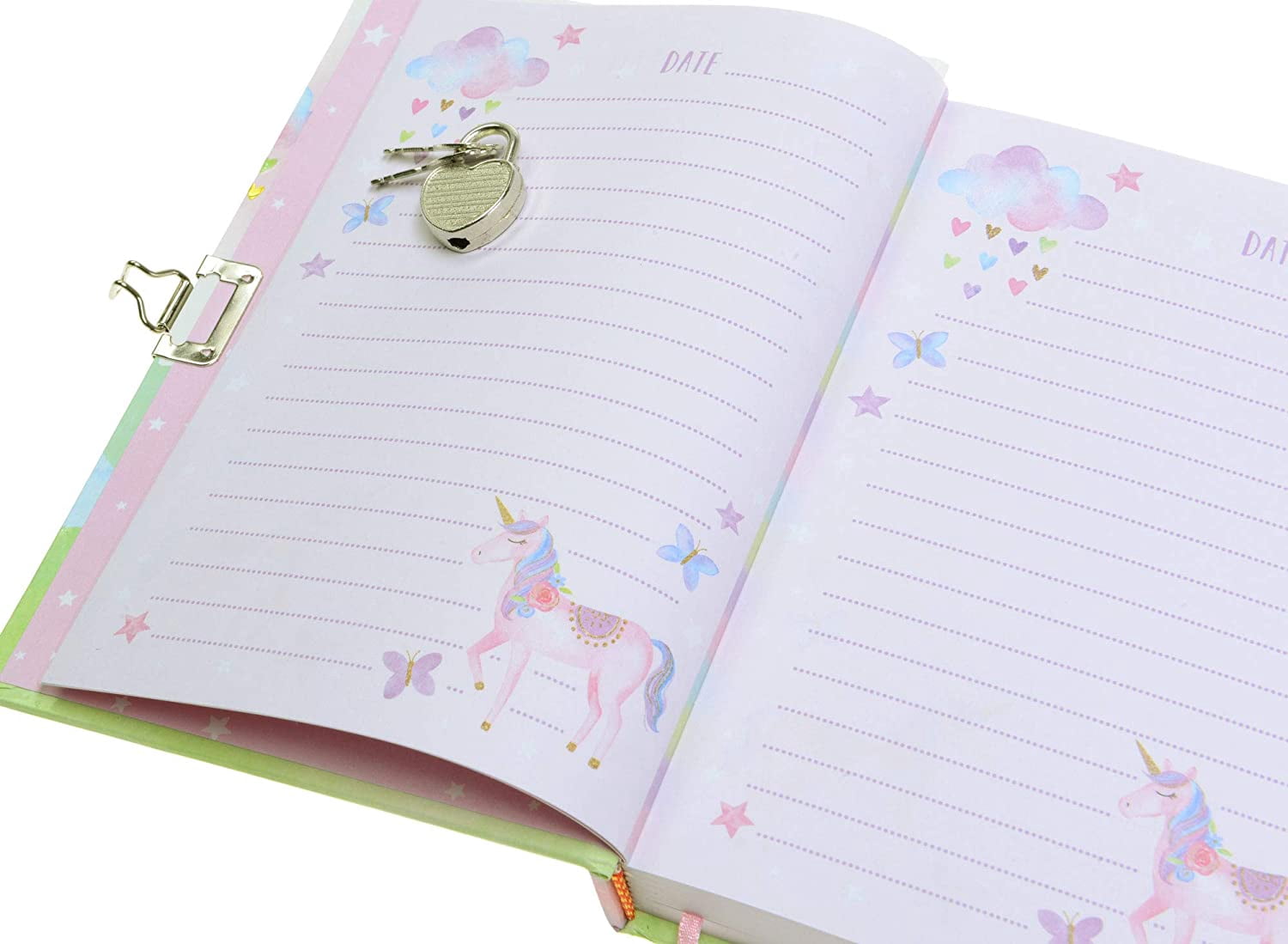 Buy Jewelkeeper Rainbow Unicorn Secret Diary, Heart Shaped Lock and Key ...