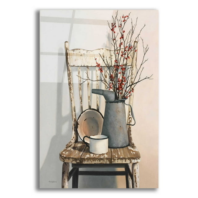 Epic Art 'Watering Can On Chair' by Cecile Baird, Acrylic Glass Wall ...