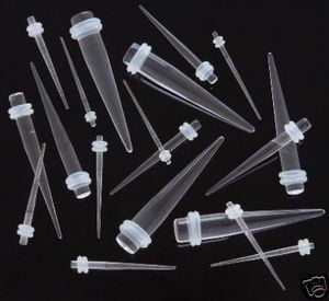 Clear 2g Tapers Expanders EAR STRETCH plugs 2.4mm PAIR - Walmart.com