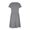 Aoochasliy Women Dress Solid Color Round Neck Short Sleeve Chest Cross ...