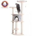 Armarkat Classic Real Wood Cat Tree Model A6401, 64 inch Blanched ...