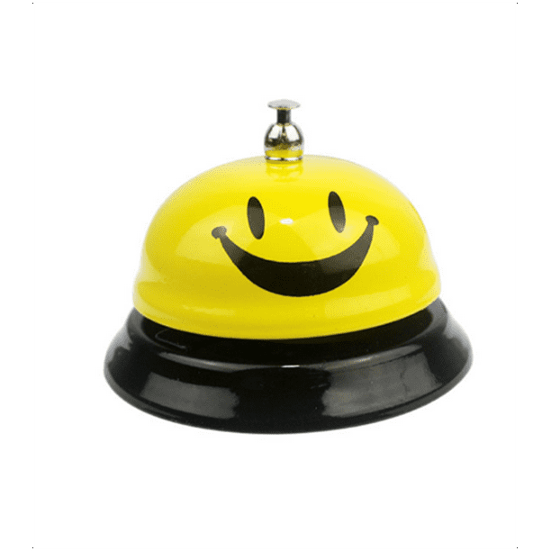 Service desk bell, smile face bell, 8cm in diameter, call bell with ...
