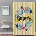 Bathroom Shower Curtain Summer Sea Stars Shells Lemon Waterproof Shower ...