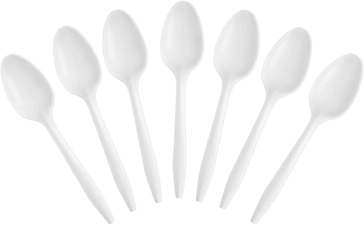 Comfy Package Plastic Spoons Disposable Cutlery Teaspoon Set, 1000-Pack ...