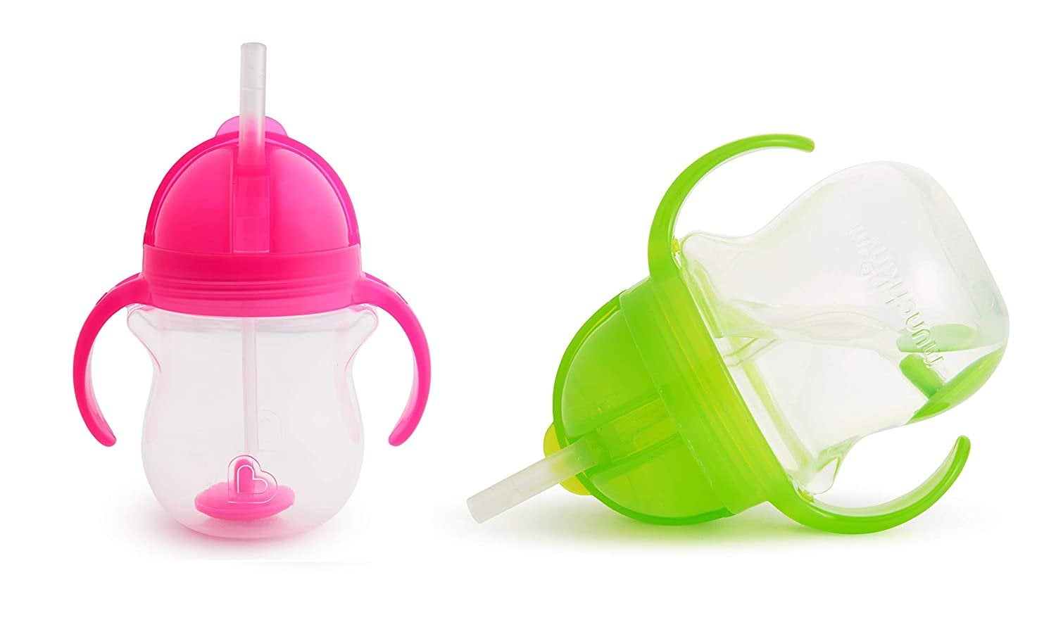 Munchkin Click Lock 7 Ounce Weighted Flexi-Straw Cup, 2 Pack, Green ...