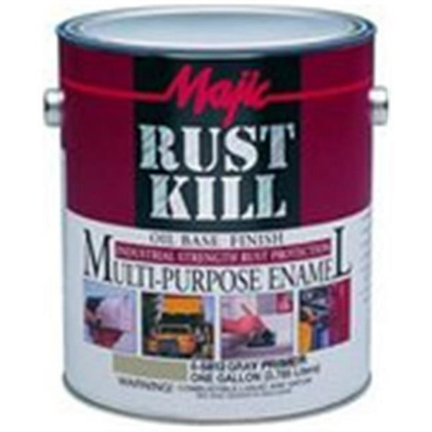 Majic Paints 8-5812-4 0.5 Pint Gray Primer Rust kill Enamel - Walmart ...