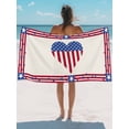 Beach Towel-Patriotic Love Stars Stripes Flag Hearts Microfiber ...