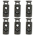 6pcs Spring Cord Locks Plastic End Clip Stoppers Fastener Double Holes ...