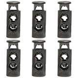 6pcs Spring Cord Locks Plastic End Clip Stoppers Fastener Double Holes ...