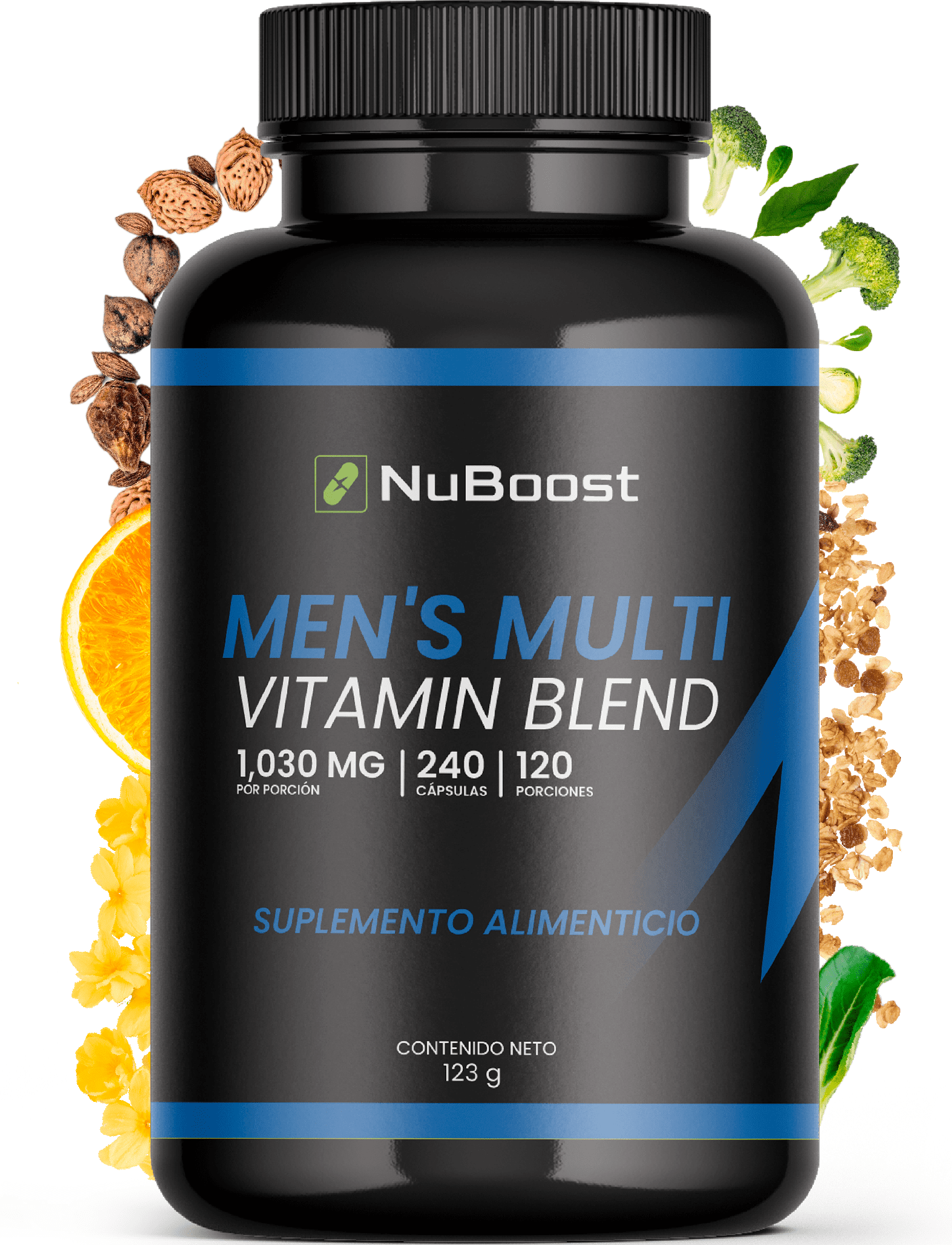 Nuboost Multivitaminico Hombre con Vitamina A, C, E, D3, K, Complejo B ...