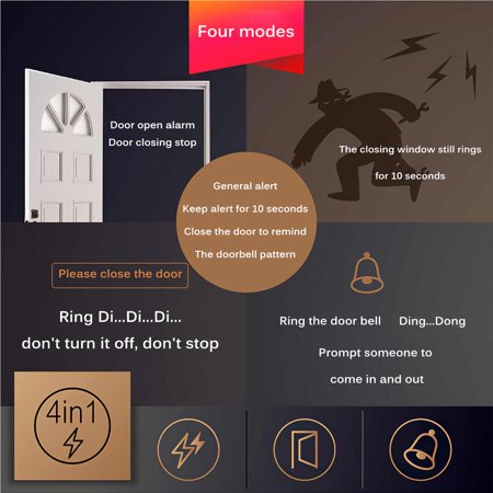 Door Magnetic Anti-theft Alarm Time Setting Doorbell Alarm Loud Volume ...