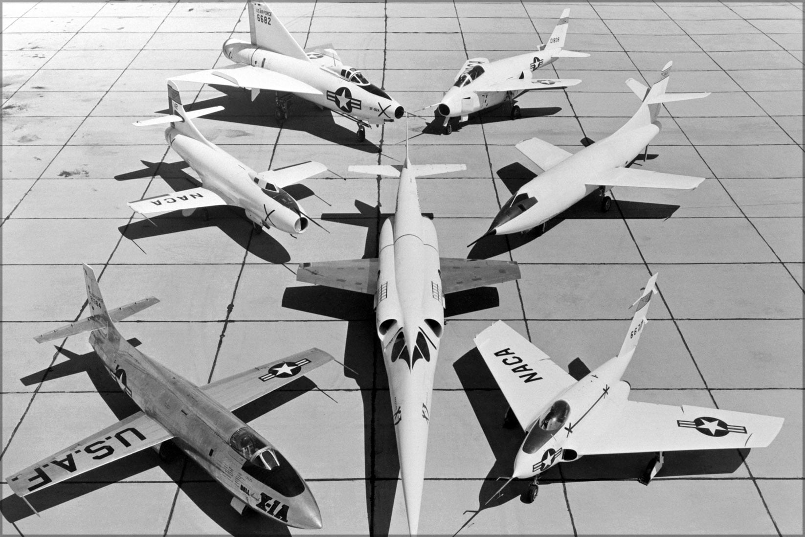 24"x36" Gallery Poster, 1st gen x-planes X-3 X-1A D-558-1 XF-92A X-5 D ...