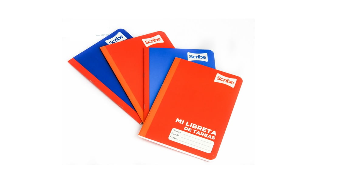 Paquete de 3 Libretas de tareas Scribe con24 Hojas c/u colores surtidos ...