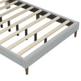 Upholstered Platform Bed Frame, Full Bed Frame with Vertical Channel ...