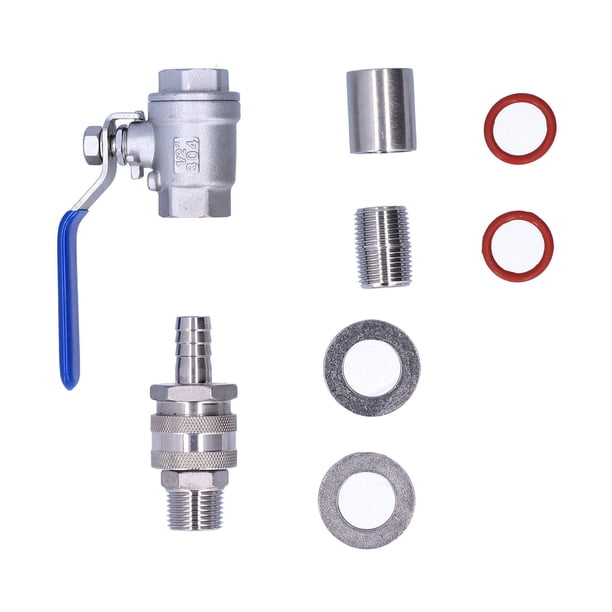 Weldless Kettle Valve Kit 1/2in BSP Ball Valve Quick Connector Bulkhead ...