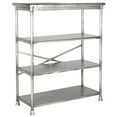 SAFAVIEH Jamison 3 Tier Industrial Glam Large Bookcase, Dark Silver ...