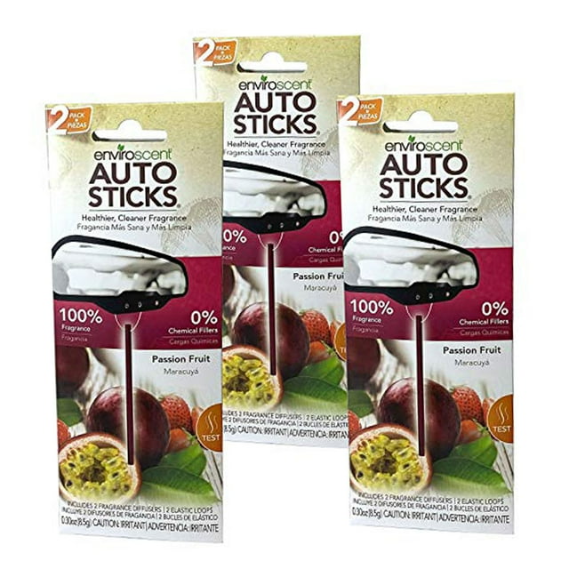 Enviroscents Auto Sticks Natural Car Air Fresheners, 3-Packs with 6 ...
