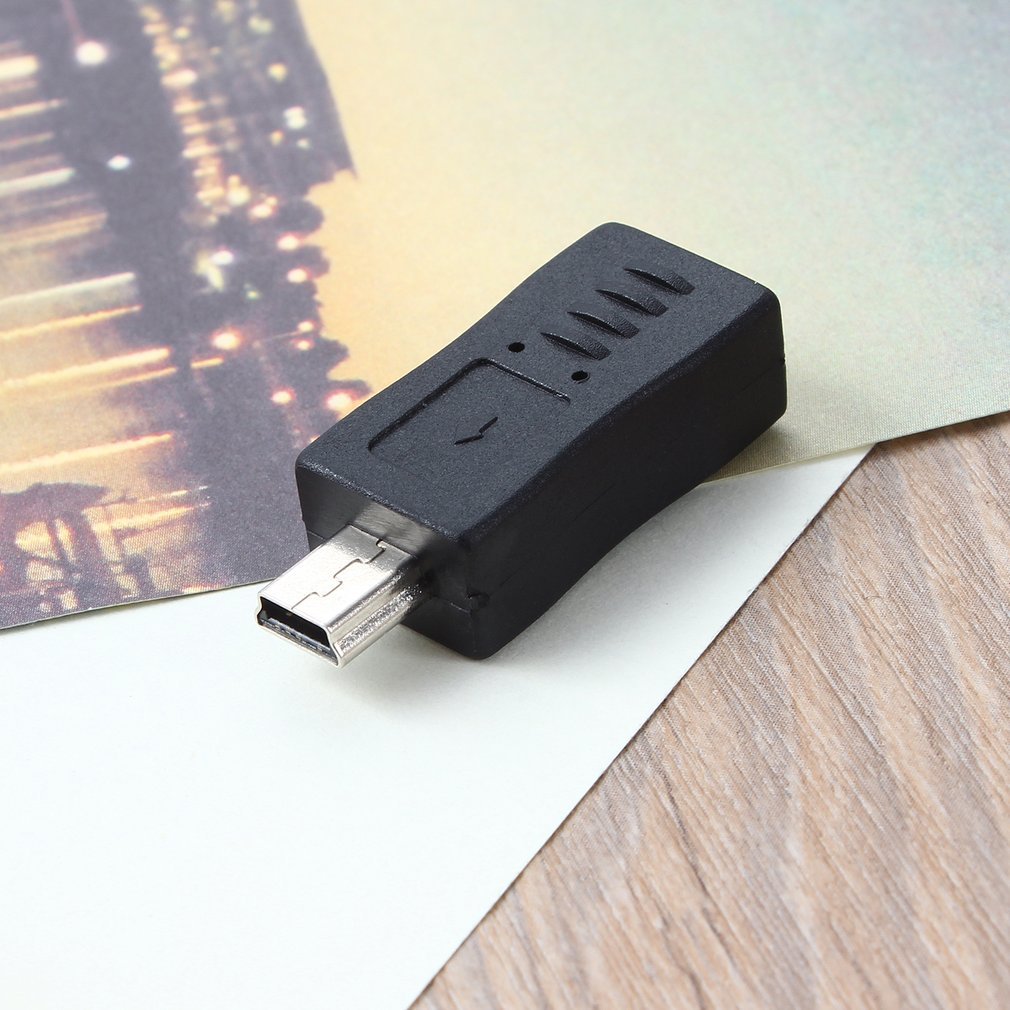 Black Micro USB Female to Mini USB Male Adapter Converter Adaptor ...