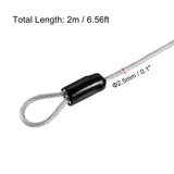 Uxcell 2.5mmx2m Coated Security Steel Cable Luggage Lock Wire Rope ...