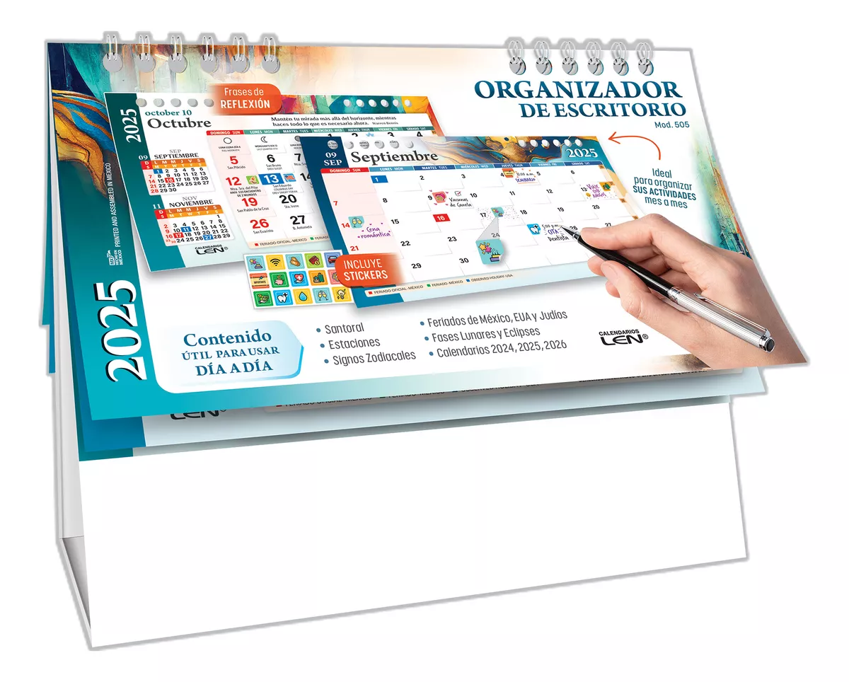 Calendario De Escritorio Len Base Vinil 2025 | Walmart en línea