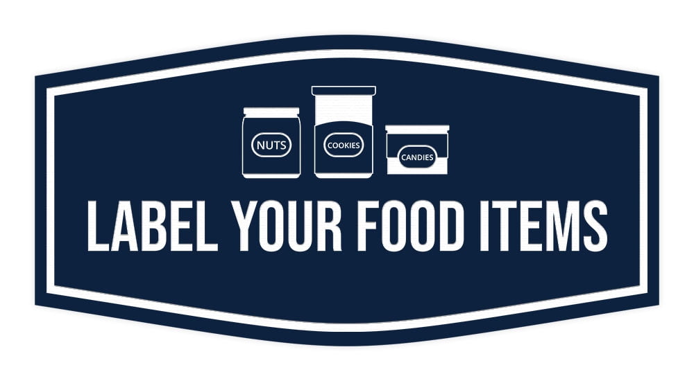 Signs ByLITA Fancy Label Your Food Items Sign (Navy Blue / White ...