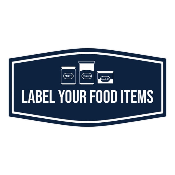 Signs ByLITA Fancy Label Your Food Items Sign (Navy Blue / White ...