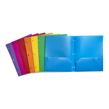 RYWESNIY Heavy Duty Plastic Folders with Clear Front Pocket,2 Pocket ...