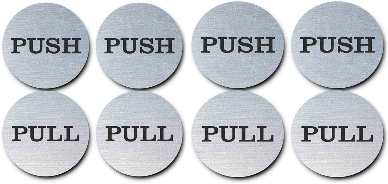 Be The Bestest 2" Inch Round Push Pull Door Signs (Brushed Silver) 304 ...