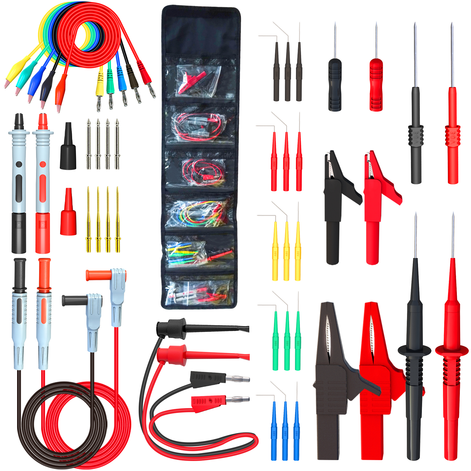 ELECTCHN Multimeter Test Leads Kit Back Probe Set with Replaceable ...