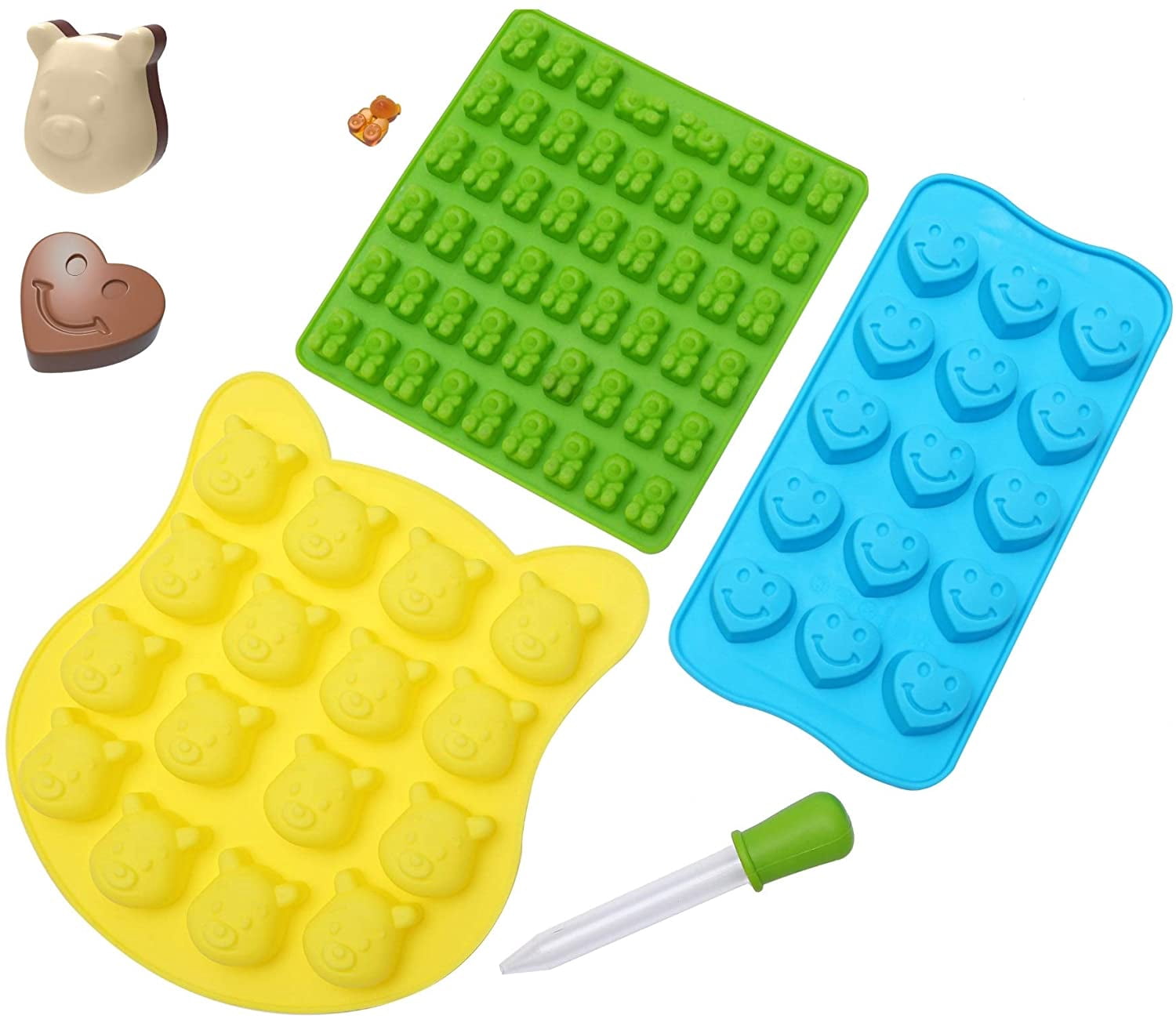 Chocolate Candy Silicone Mold Trays + Recipes eBook - Nonstick, BPA ...
