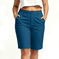 Costeam Womens Bermuda Dress Shorts High Waisted Button Zip Closure ...