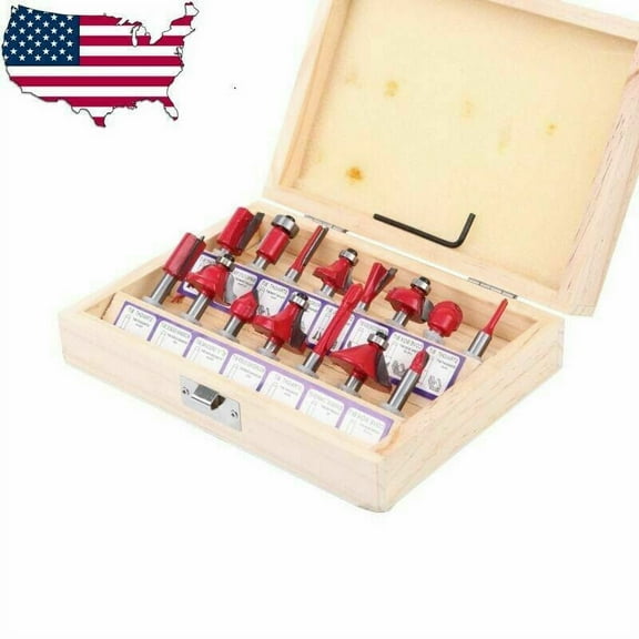 ABN 1/4in Tungsten Carbide Router Bits for Woodworking 35pc Wood Router ...