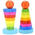 Pyramid Stacking Donuts Toys Building Blocks for 1 2 3 Year Old ...