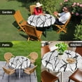 Black Branches Round Fitted Tablecloth with Elastic Edge Birds ...