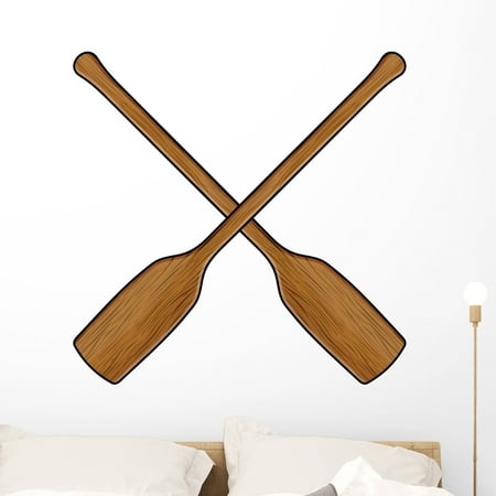 Wooden Canoe Paddle Wall Decal by Wallmonkeys Peel and Stick Graphic ...