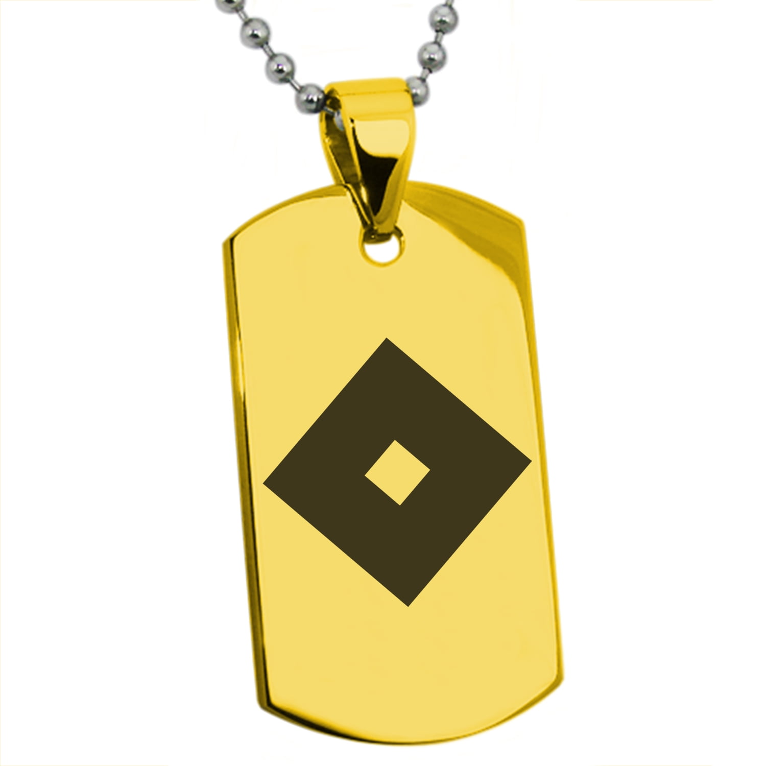 Stainless Steel Miyoshi Samurai Crest Engraved Dog Tag Pendant Necklace ...