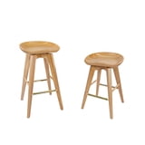 Boraam Bali 29" Backless Swivel Wood Bar Stool, Natural Finish ...