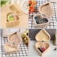 BESTYASH Set of 2 Beige Wooden Jewelry Storage Boxes, Heart-Shaped ...