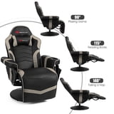 Goplus Massage Gaming Recliner, Ergonomic Racing Chair with Lumbar ...