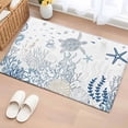 Blue Coastal Entryway Rug 2x3ft Washable Non Slip Bathroom Rug Indoor ...