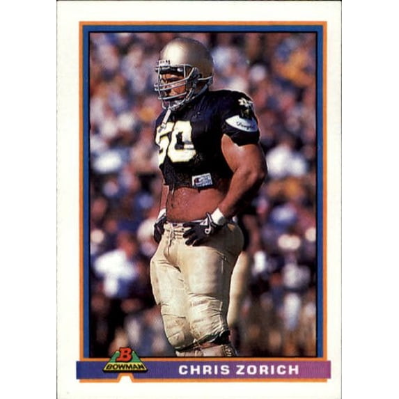 1991 Bowman #71 Chris Zorich RC NFL Football Trading Card - Walmart.com