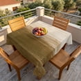 Abstract Ombre Brown White Waves Table Cloth 54x54in, Waterproof Square ...