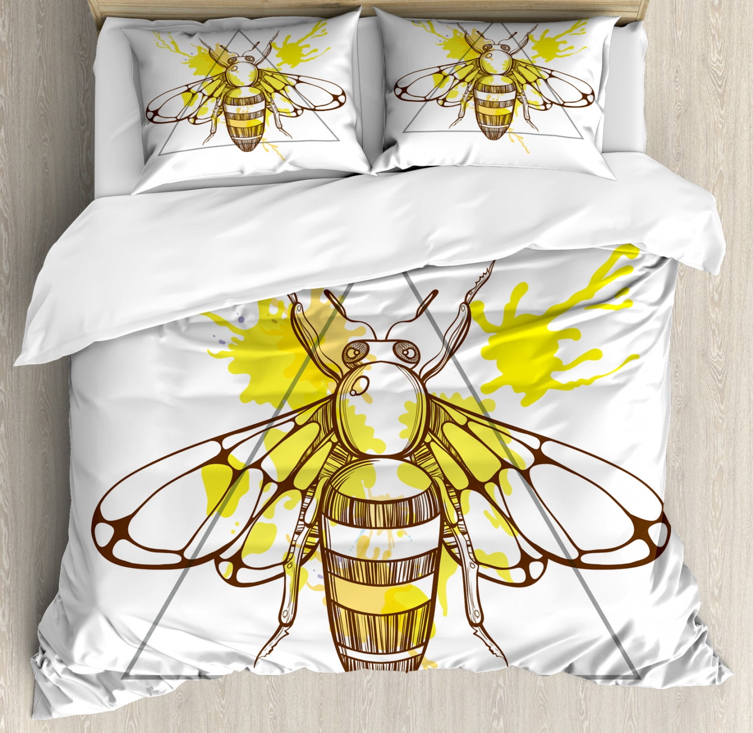 Queen Bee Queen Size Duvet Cover Set, Makhenda Patterned Bee on Color ...