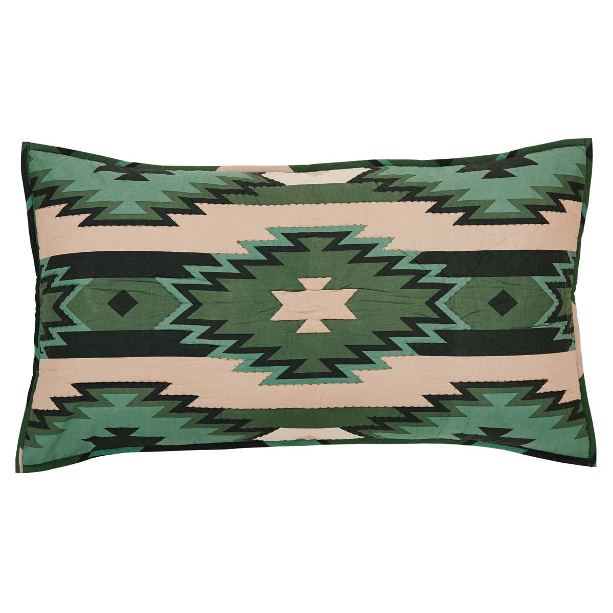 Hunter Green Rustic Bedding Sante Fe Cotton Hand Quilted Southwestern ...