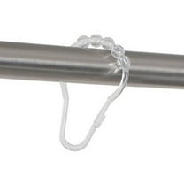 Mainstays Plastic Roller Shower Curtain Rings, White, Set of 12 ...