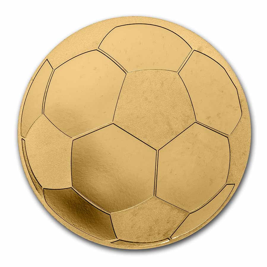 Palau 1/2 gram Gold $1 Golden Soccer Ball (Football) Shaped Coin ...
