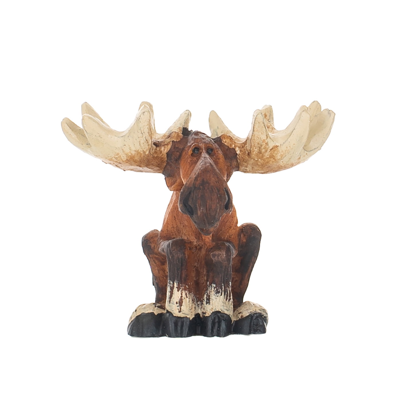 Sitting Moose Mini Natural Brown 3 x 3 Resin Stone Collectible Figurine ...