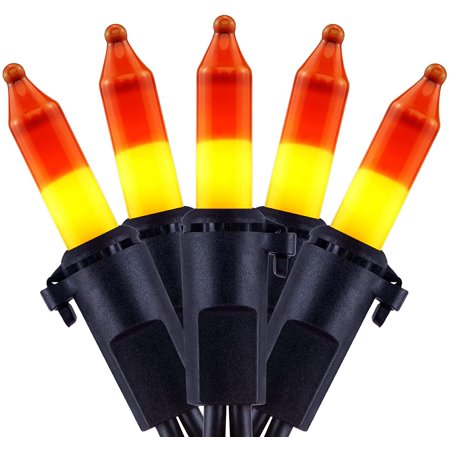 Candy Corn String Lights with Black Wire, 66 Feet 200 Count UL ...