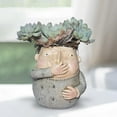 kowaku Funny Head Planter Plant Pot Ornament Figurine Cute Statue Resin ...